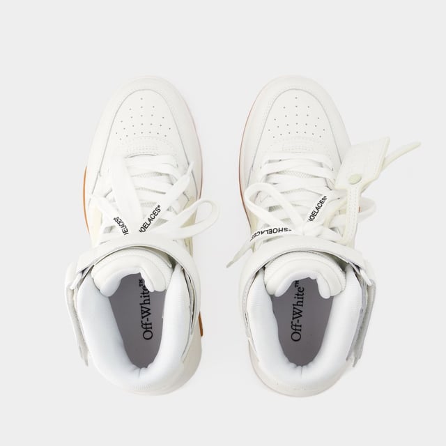 Out Of Office Mid Top Sneakers - Off White - Piel - Blanco