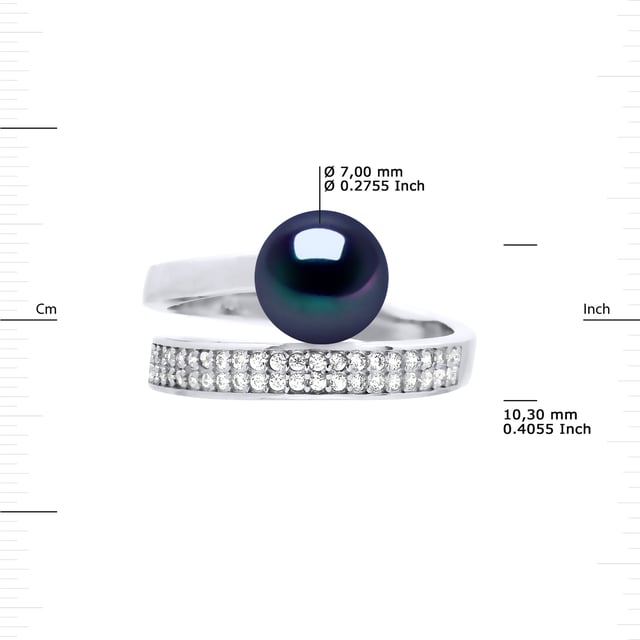 Ring Rush Ajustable Pearl de agua dulce Ronda 7-8 mm Joyería de oro 925