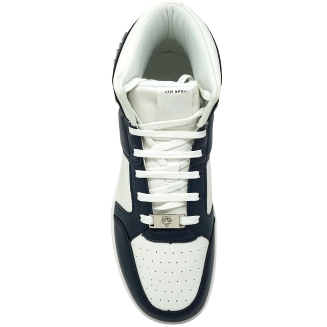 Zapatillas altas Plein Sport Bold Brand en blanco y azul marino